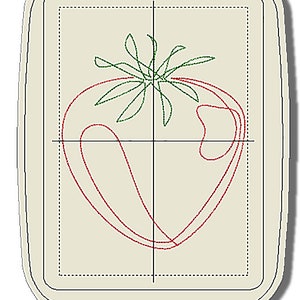 Strawberry Line Art Machine Embroidery Design: Bean Stitch (5 Sizes) - Etsy