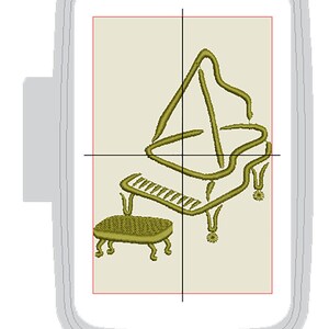 Grand Piano Embroidery Design, Motto Machine Embroidery, 2 Sizes. Low ...