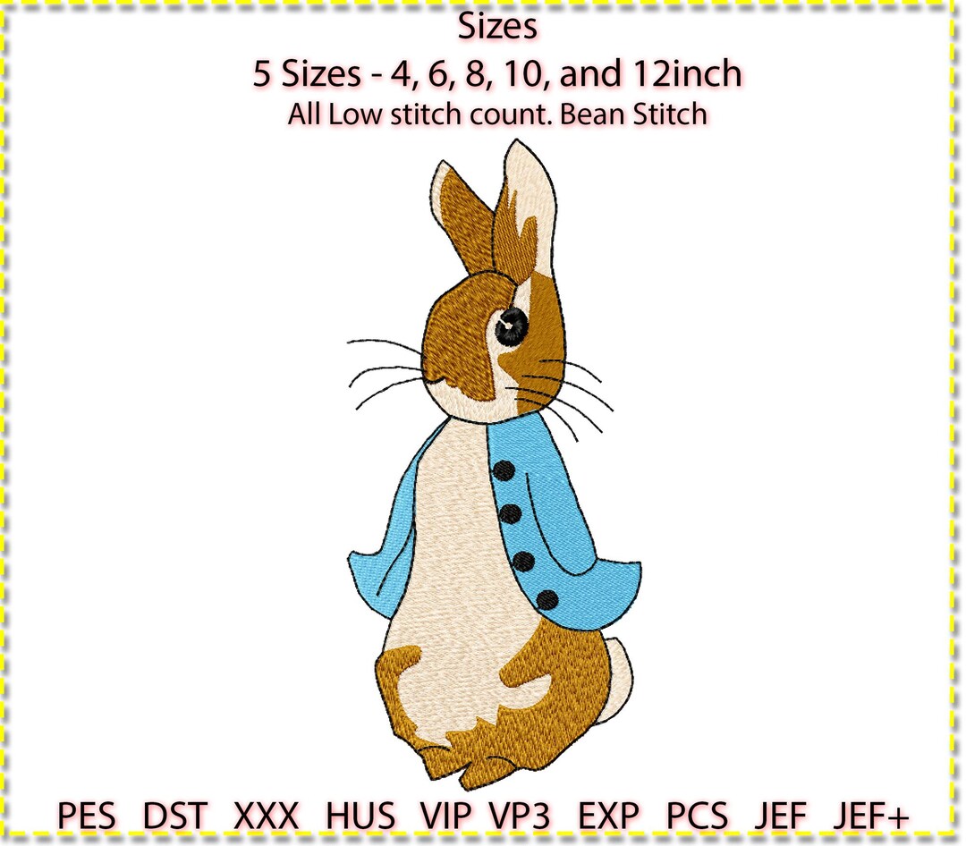 Peter Rabbit Embroidery Design, Machine Embroidery. Beatrix Potter. 4 ...