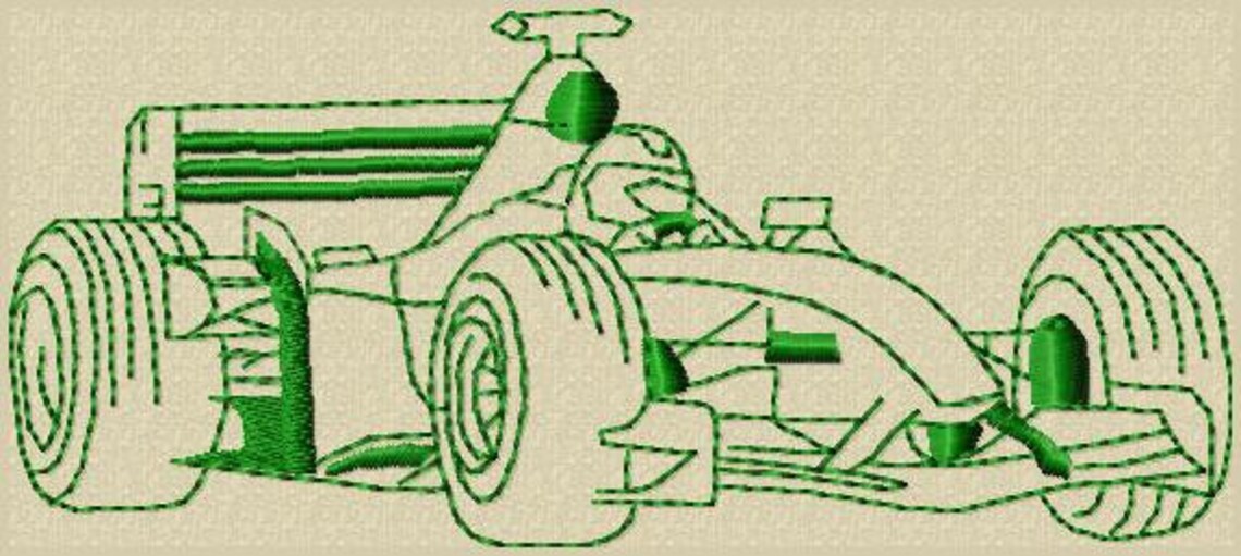 Racing Car Line Art Machine Embroidery Design (4-6 Inch) - Etsy