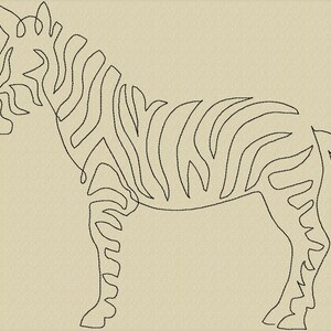 Zebra Line Art Machine Embroidery, Line Art. Low Stitch Count. 1 Colour ...