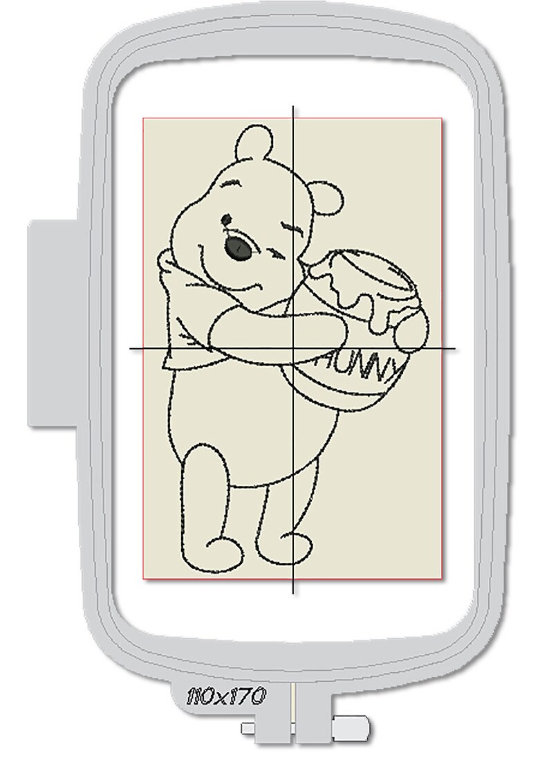Winnie the Pooh Embroidery Design: Hunny Pot Line Art (5 Sizes ...