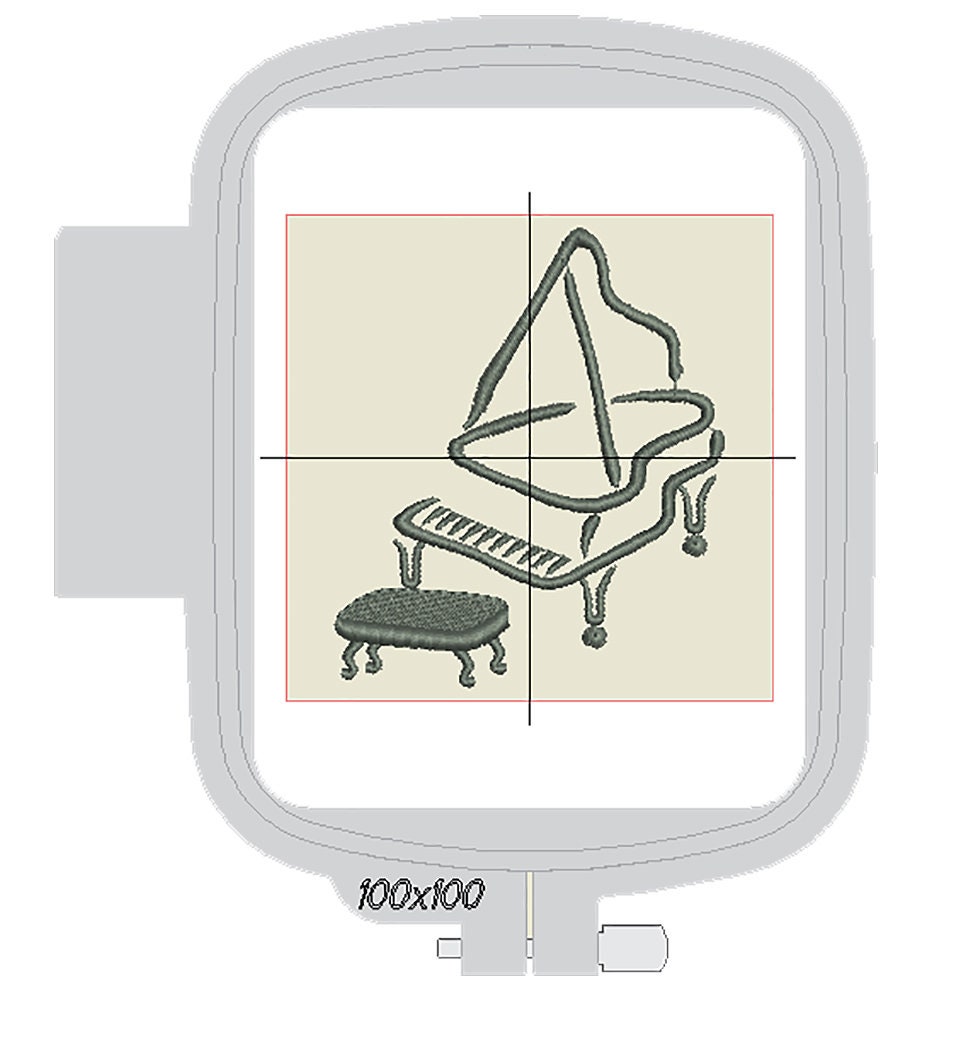Grand Piano Embroidery Design Motto Machine Embroidery 2 - Etsy
