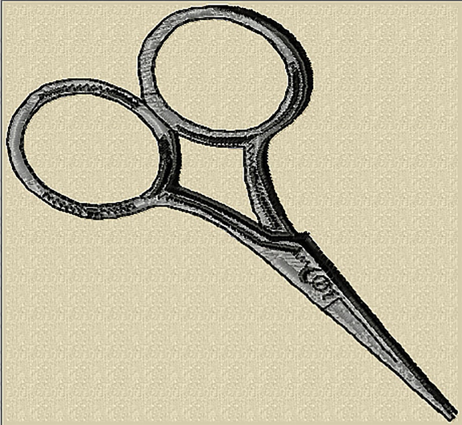 Scissors Embroidery Design, Machine Embroidery. 2 Colour. 4x4 Hoop - Etsy
