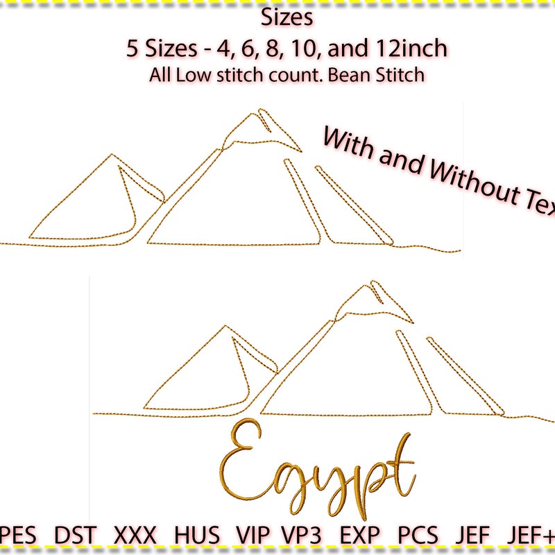 Embroidery Design of a Pyramid - Etsy