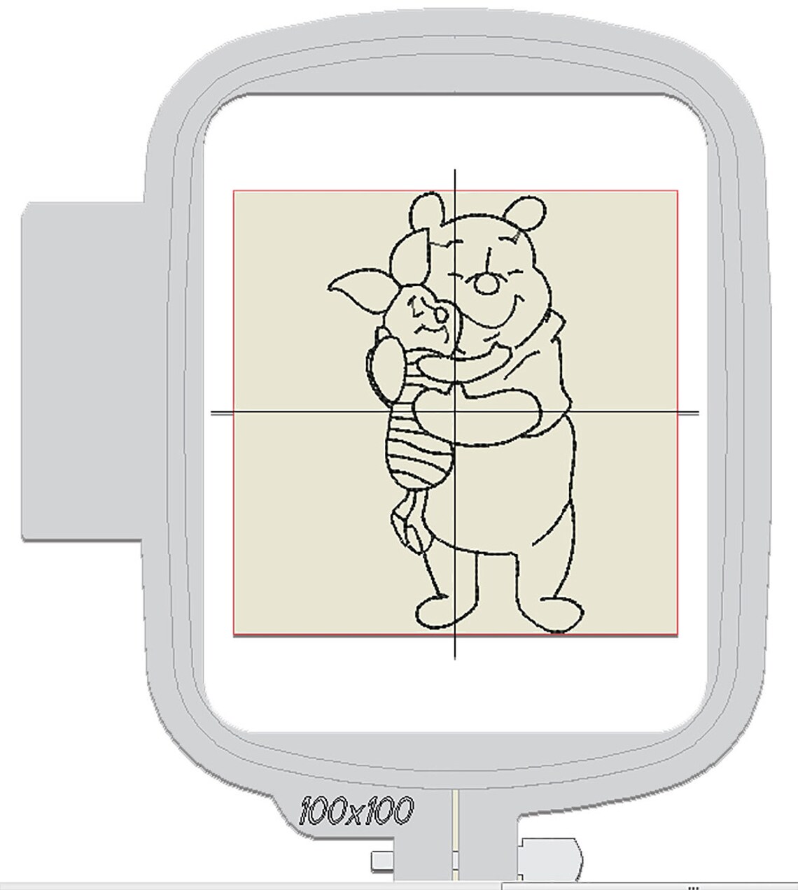 Pooh Piglet Hug Sketch Embroidery Design, Machine Embroidery, Winnie ...