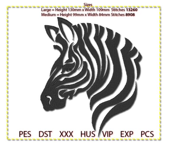 Zebra Embroidery Design Machine Embroidery Low Stitch Count. - Etsy