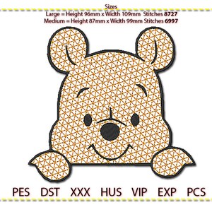 Peek a Pooh Embroidery Design Classic Pooh Bear Machine - Etsy