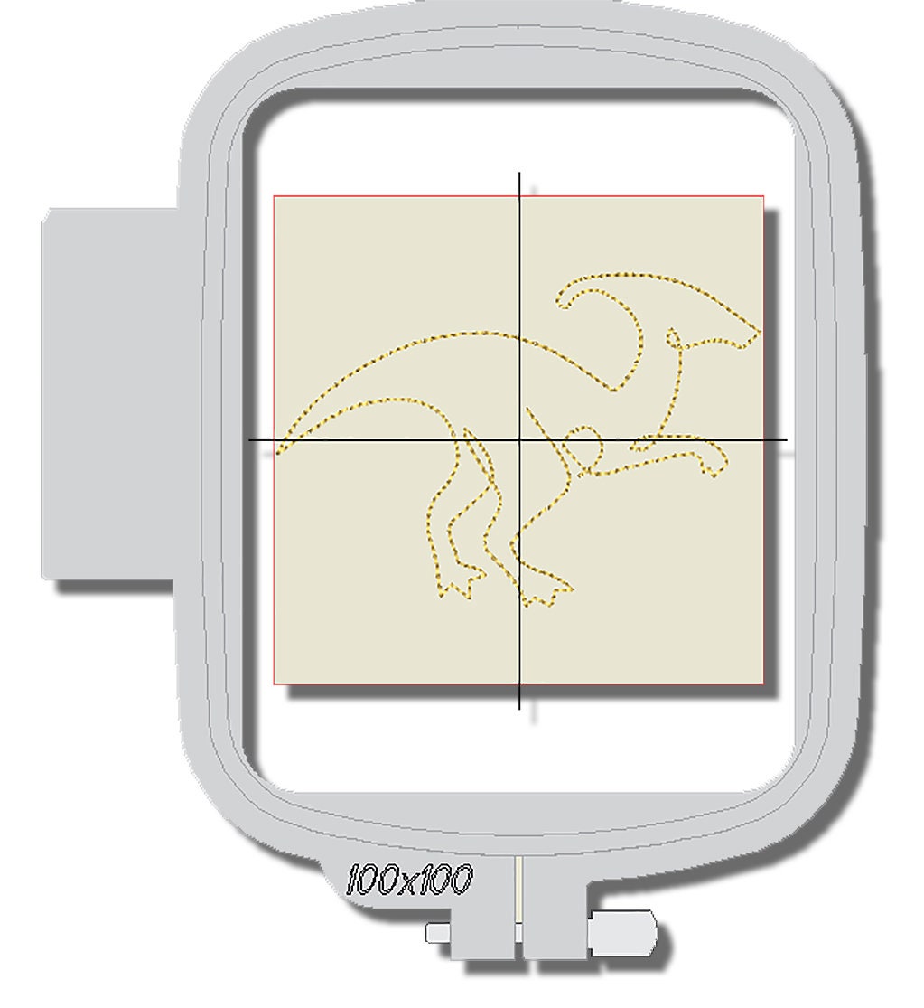 Parasaurus Line Art. Dinosaur Machine Embroidery Line Art. - Etsy