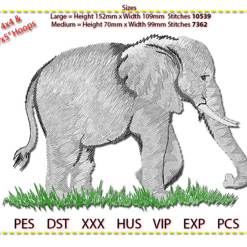 Elephant Embroidery - Etsy