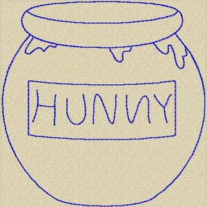 Hunny Pot Line Art Embroidery Design: Winnie the Pooh (digital Download ...