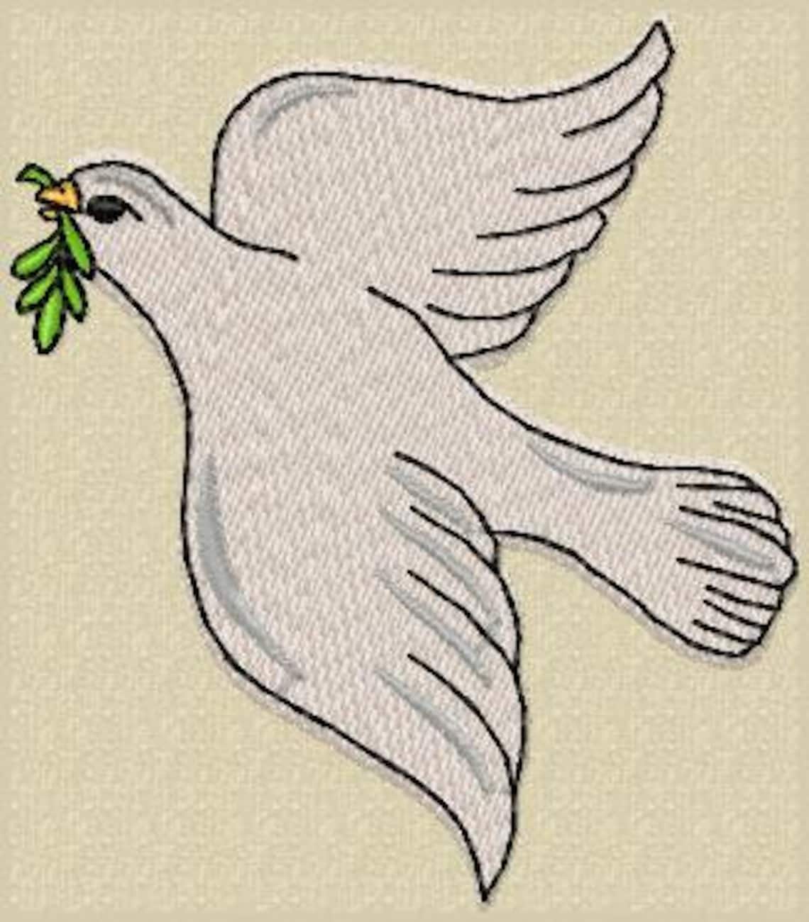 Dove Embroidery Design, Machine Embroidery, 5 Colour. 2 Sizes - Etsy