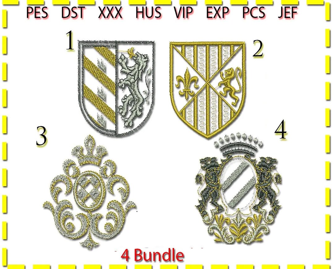 Crests Emblem Bundle 3 Embroidery Design, Machine Embroidery, 1 to 3 ...