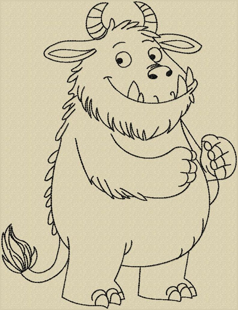 Gruffy Machine Embroidery, Line Art. 1 Colour. Bean Stitch (backstitch ...