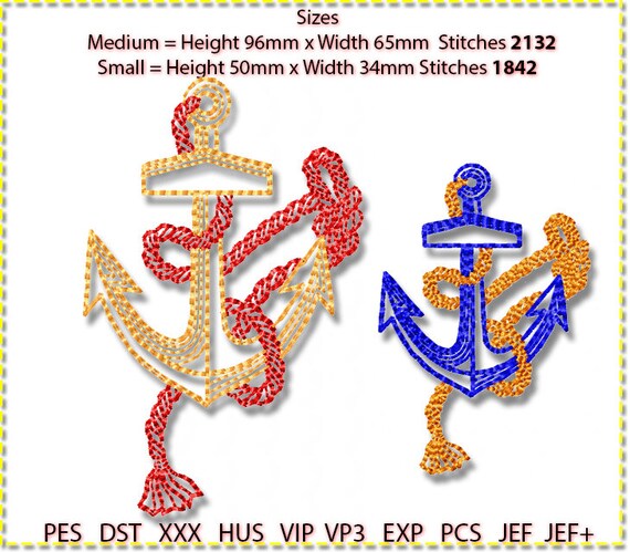 Anchor Embroidery Design Motto. Machine Embroidery 2 Sizes - Etsy