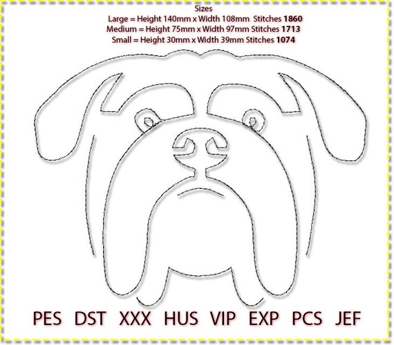 Dog Embroidery File Line Art. Low Stitch Count. 1 Colour. | Etsy