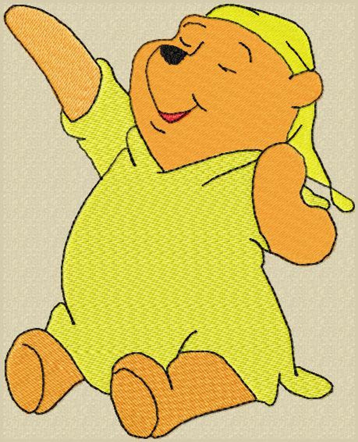 Sleepy Pooh Embroidery Design Pooh Bear Machine Embroidery - Etsy