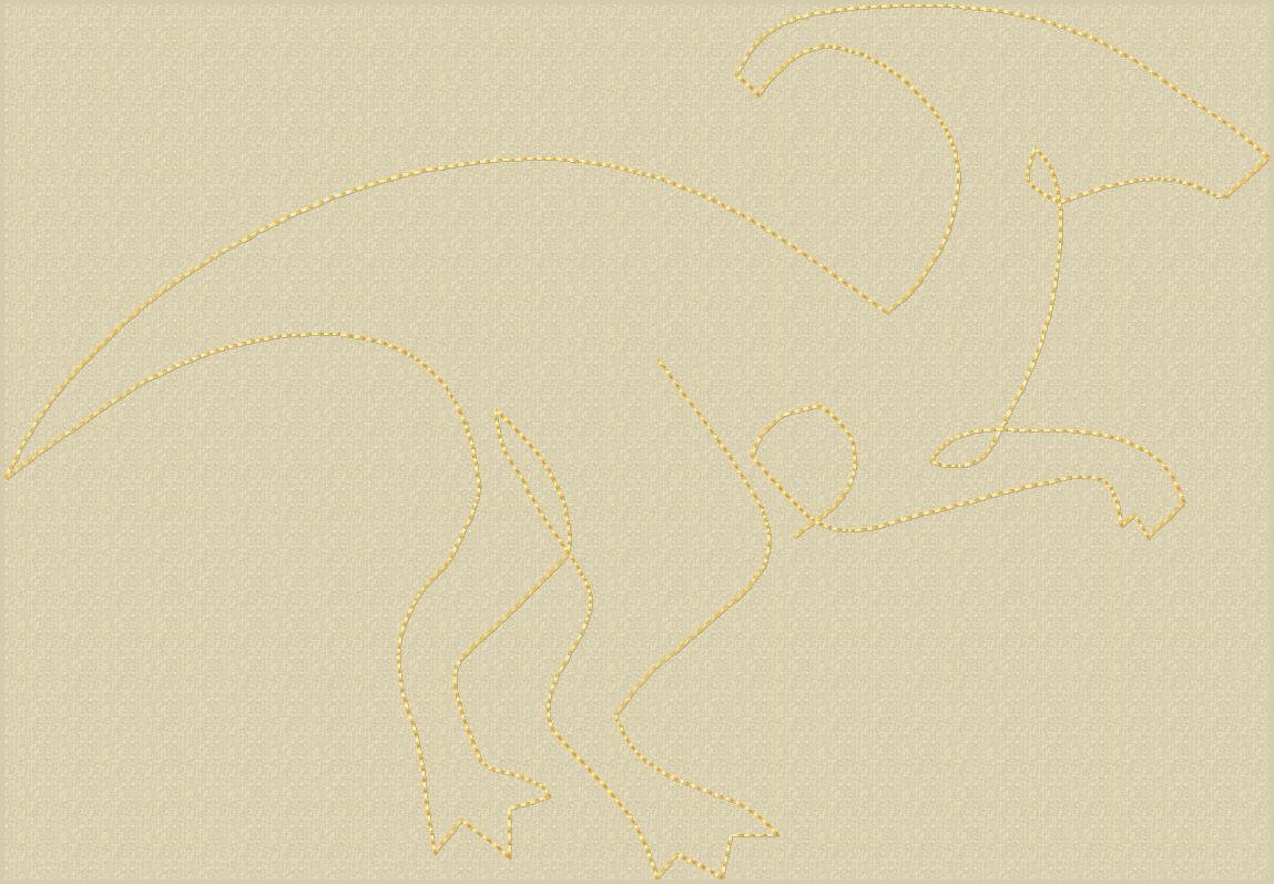 Parasaurus Line Art. Dinosaur Machine Embroidery Line Art. - Etsy