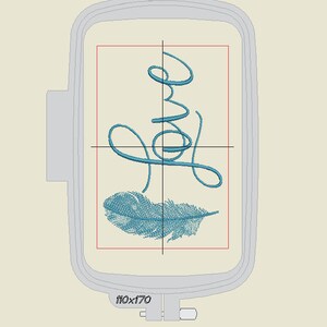 Feather Motto Design for Machine Embroidery. Embdroidery File. 12 ...