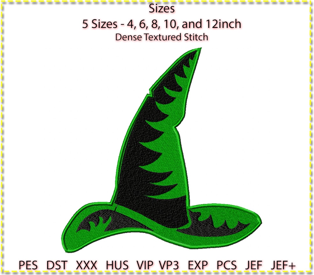 Witch Elphaba Emblem Embroidery Design: 2-color Machine Embroidery ...