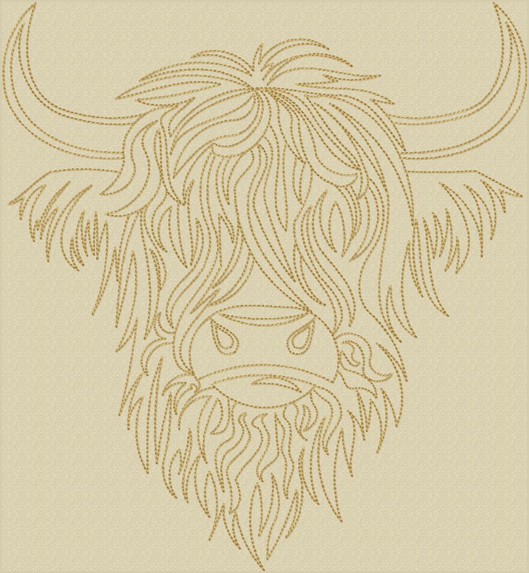 Highland Cow Embroidery Design for Machine Embroidery. Embdroidery File ...