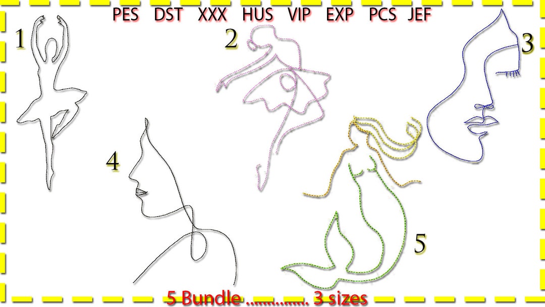 Bundle of Line Art. Sketch Embroidery Design Machine - Etsy