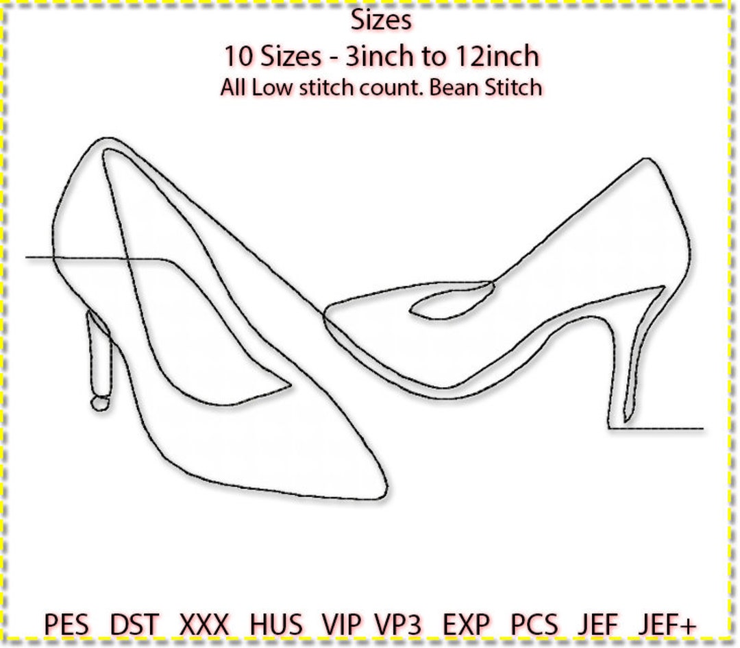Stiletto Line Art Machine Embroidery, Line Art. Low Stitch Count. 1 ...