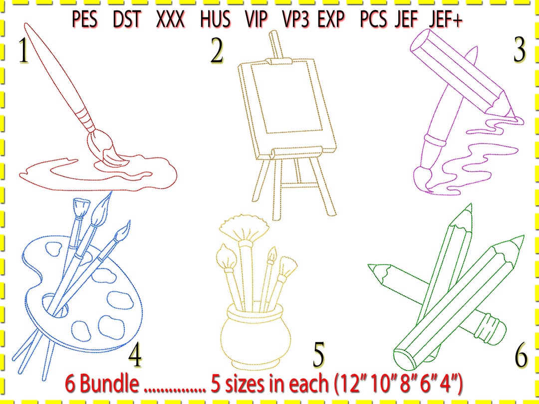 Arts & Crafts Line Art Embroidery Designs: 6 Backstitch Patterns ...