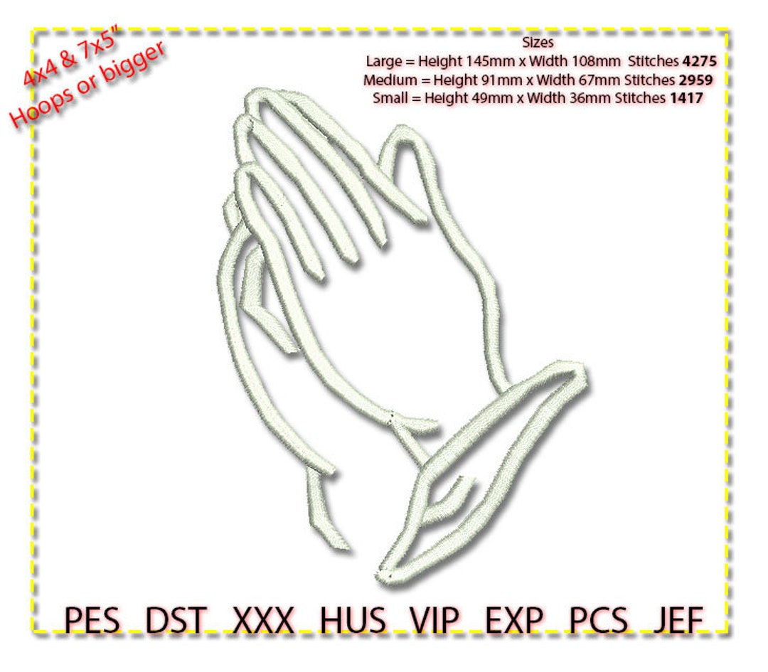 Pray Embroidery Design, Motto Machine Embroidery, Low Stitch Count. 1 ...