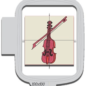 Violin Embroidery Design, Motto Machine Embroidery, 2 Sizes. Low Stitch ...