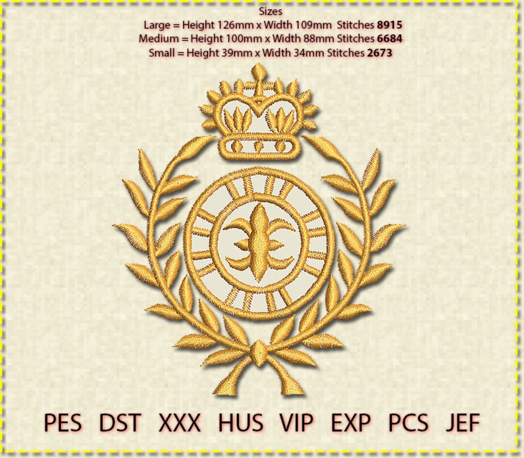 Emblem Badge Embroidery Design, Motto Machine Embroidery, 1 Colour - Etsy