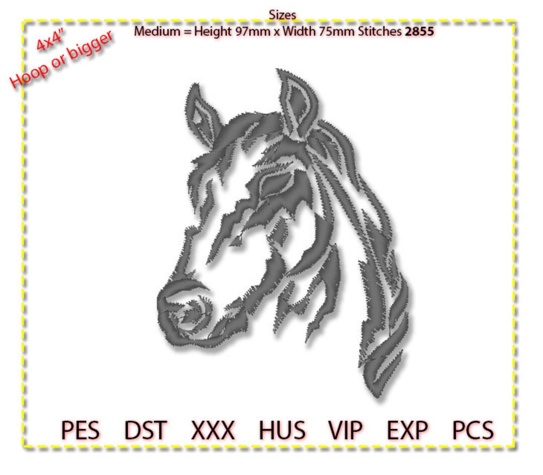Horse Line Art Embroidery Design: Single Color (digital Download) - Etsy