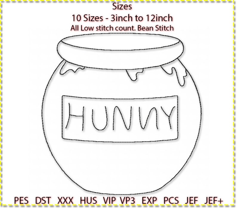 Hunny Pot Line Art Embroidery Design: Winnie the Pooh (digital Download ...