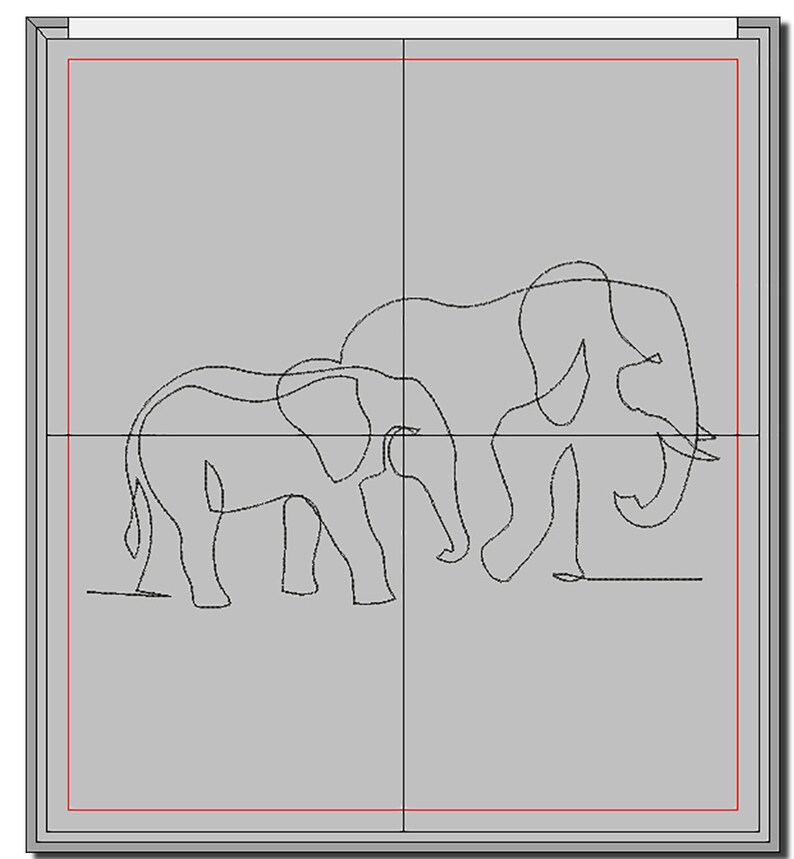Elephant Line Art Machine Embroidery Line Art. Low Stitch - Etsy