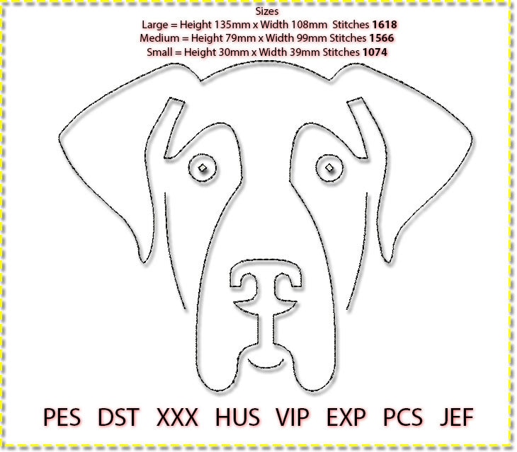 Dog Embroidery File Line Art. Low Stitch Count. 1 Colour. - Etsy