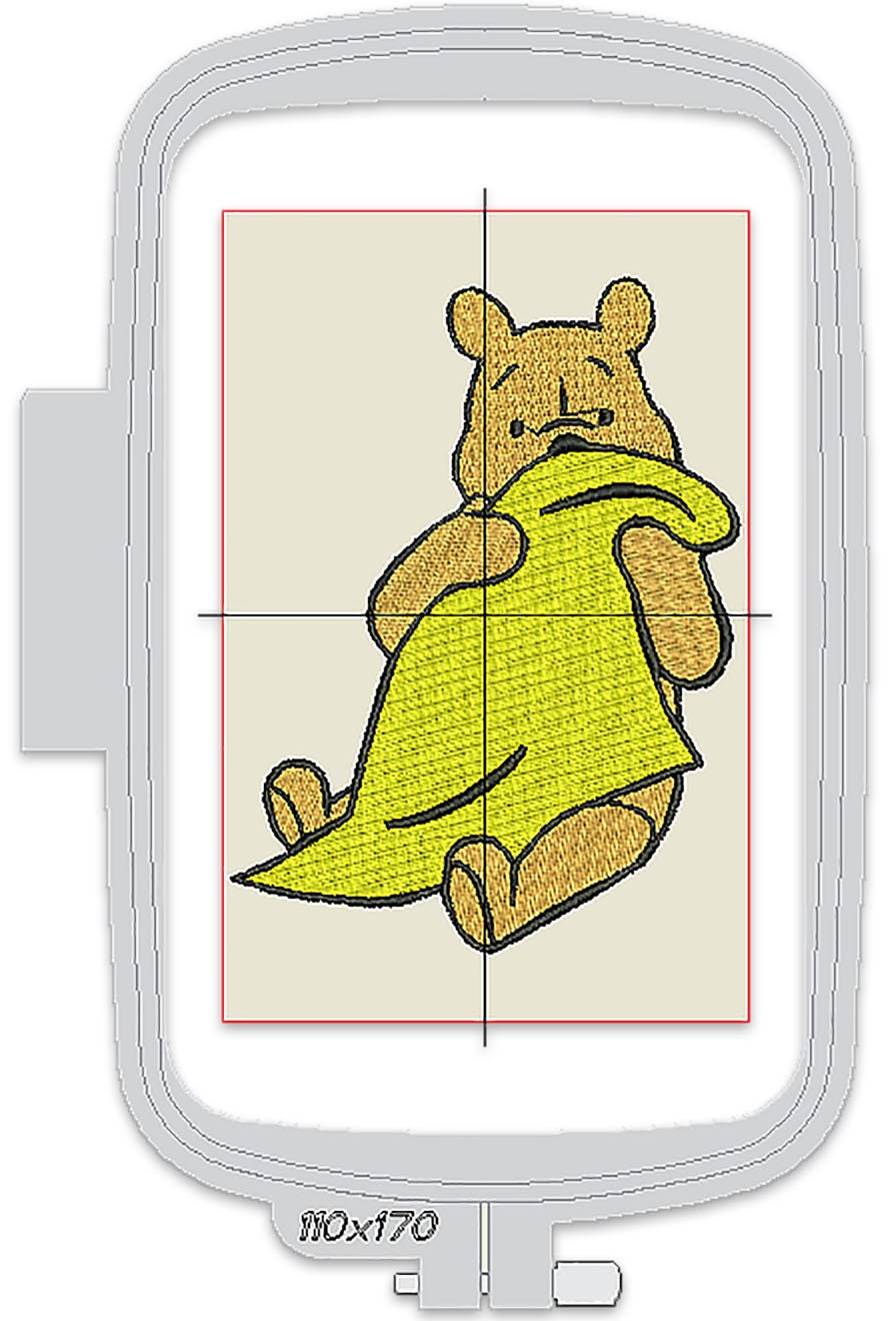 Classic Pooh Embroidery Design, Classic Pooh Bear With Blanket Machine ...