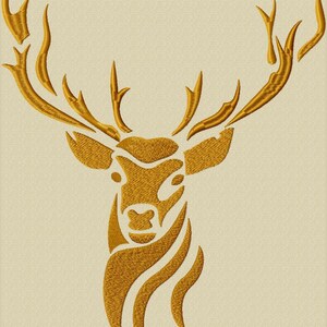 Stag Embroidery Design, Machine Embroidery, 5 Sizes. 1 Colour Line Art ...
