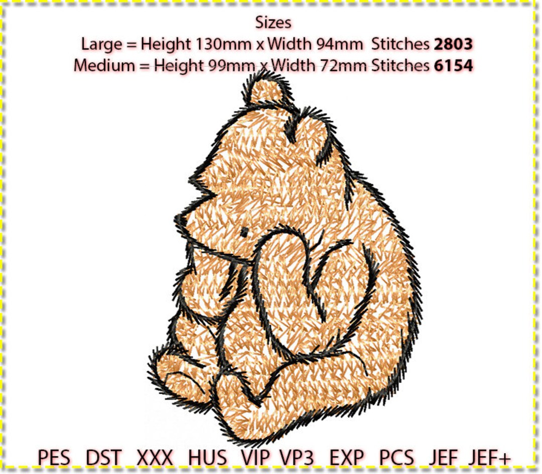 Classic Pooh Embroidery Design, Classic Pooh Bear Machine Embroidery ...