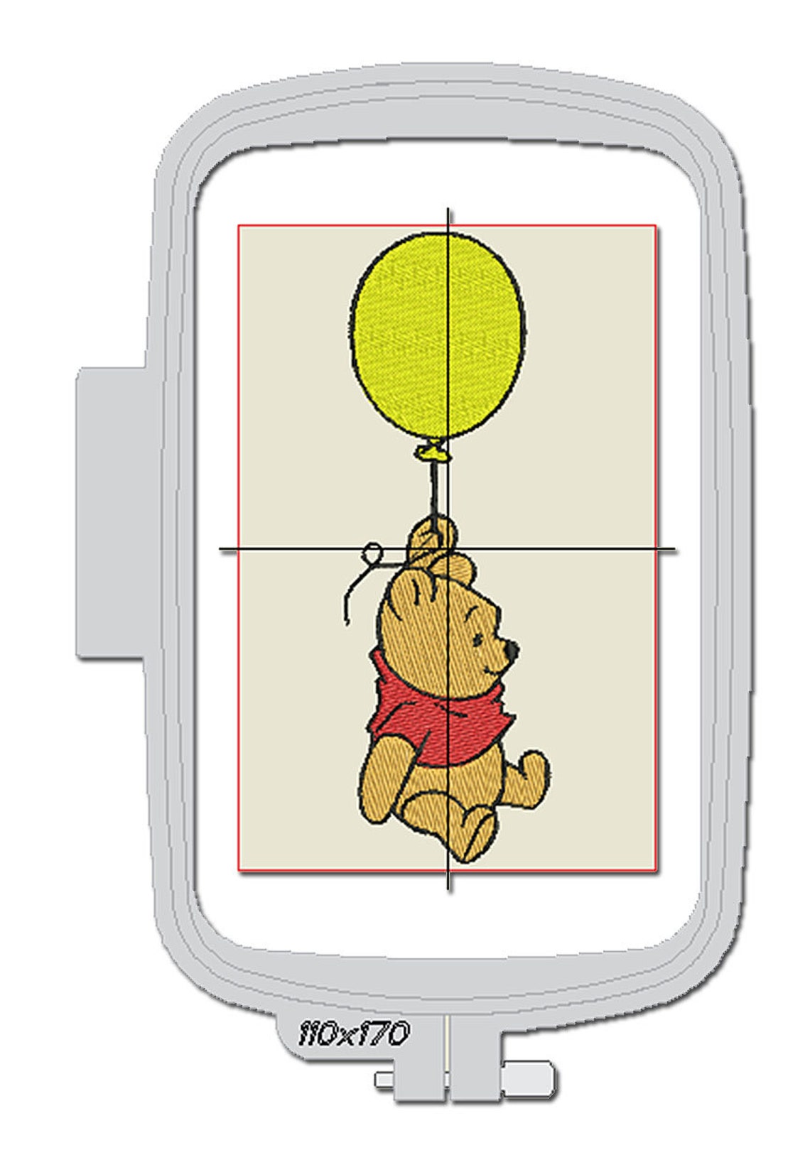 Pooh Embroidery Design, Pooh Bear With Balloon Machine Embroidery ...