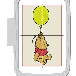 Pooh Embroidery Design, Pooh Bear With Balloon Machine Embroidery ...