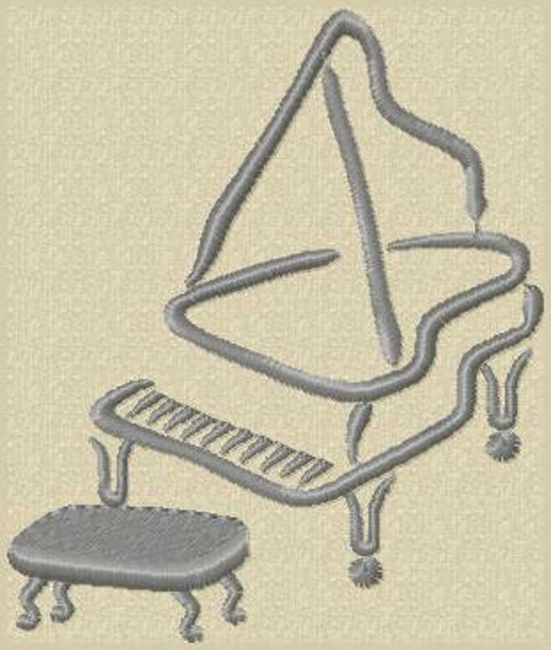 Grand Piano Embroidery Design Motto Machine Embroidery 2 - Etsy