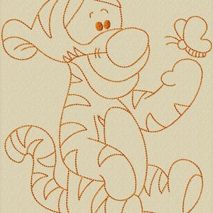 Baby Tigger Outline Bundle (each in 5 Sizes) Embroidery Design, Machine ...
