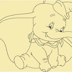 Dumbo Outline Embroidery Design: Low Stitch Count Bundle (digital ...
