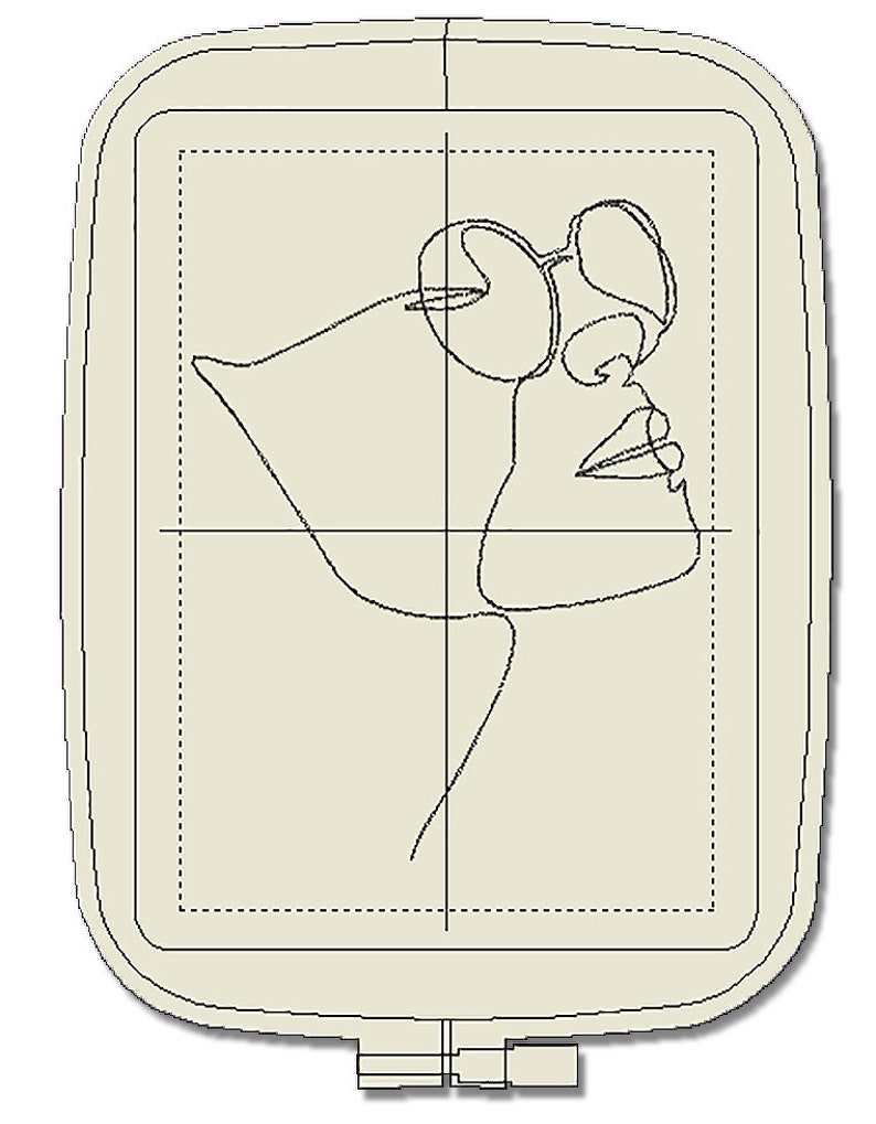 Face Line Art Machine Embroidery Line Art. Low Stitch Count. - Etsy