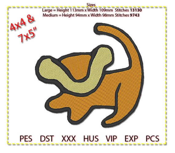 Lion King Embroidery Design Logo Embroidery 3 Colour | Etsy