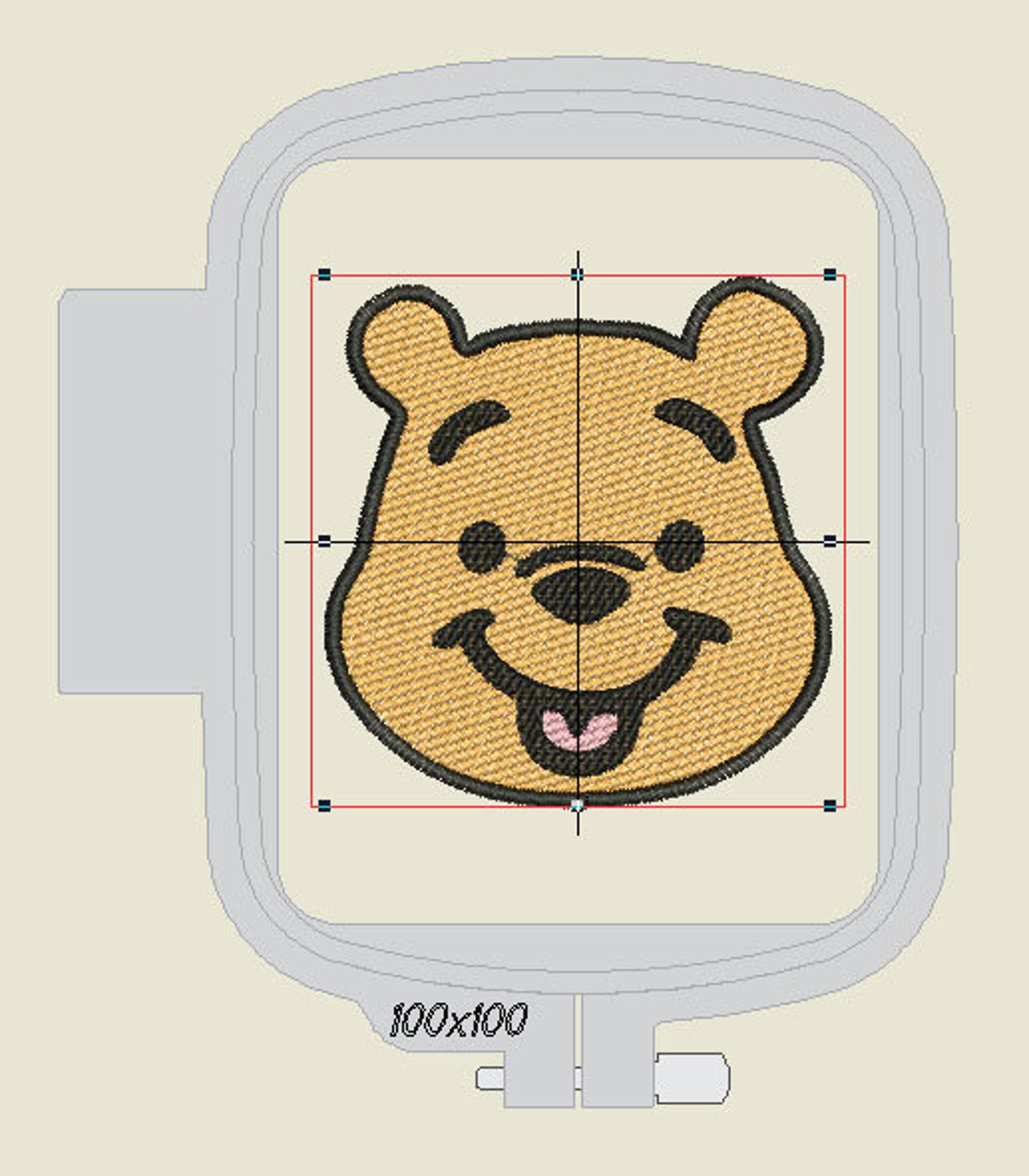 Pooh Face Embroidery Design, Pooh Bear Machine Embroidery, Winnie the ...