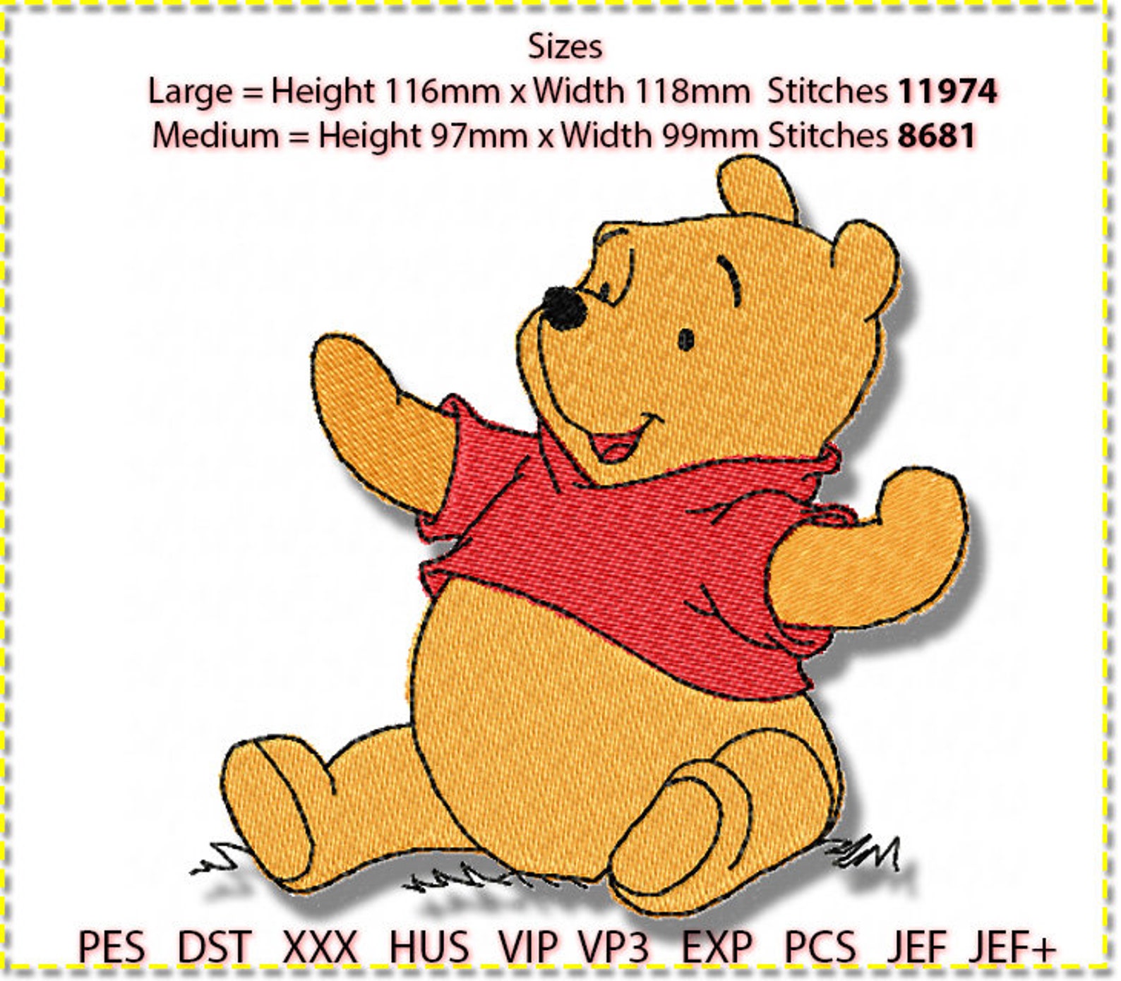 Pooh Embroidery Design Pooh Bear Machine Embroidery Winnie. - Etsy
