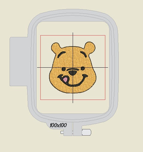 Pooh Face Machine Embroidery Design: Classic Winnie (instant Download ...