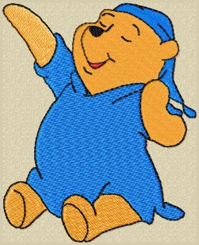 Sleepy Pooh Embroidery Design Pooh Bear Machine Embroidery - Etsy