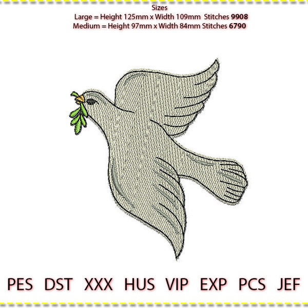 Dove Embroidery Design - Etsy